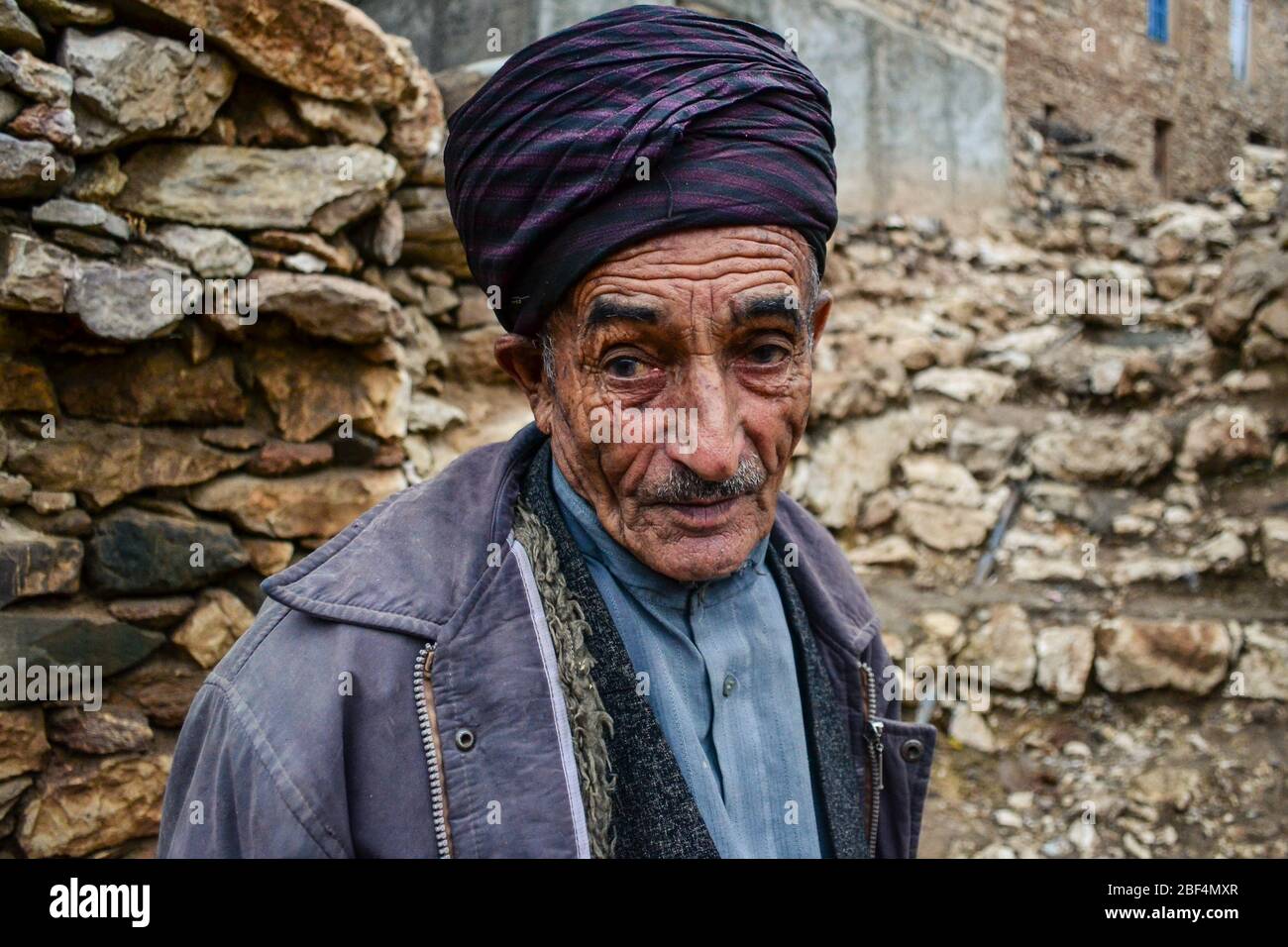 Palangan, Iranian Kurdistan - November 15, 2013: Portrait of old ...
