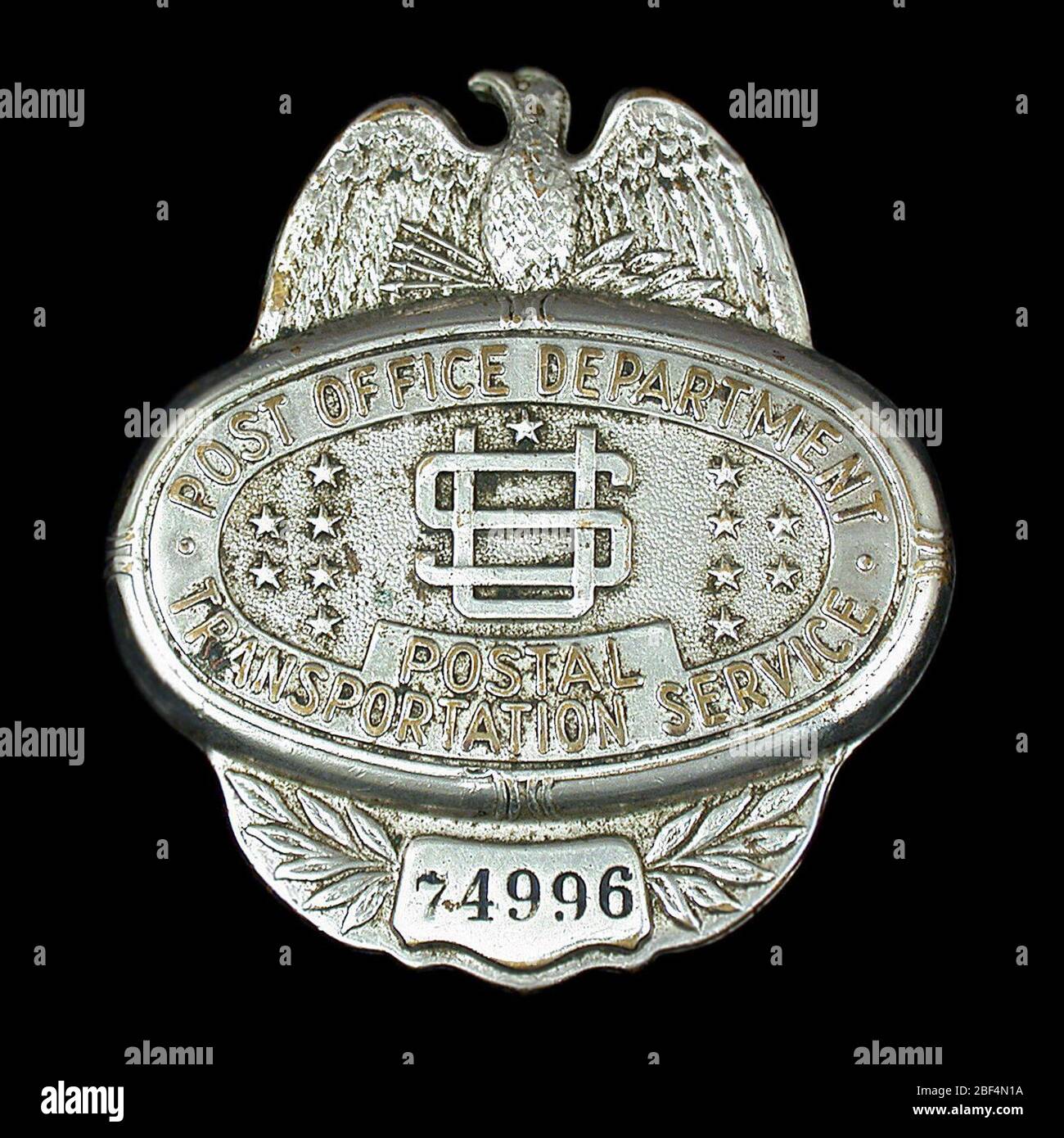 RMS clerk chest badge number 74996. U.S. Post Office Department Postal ...