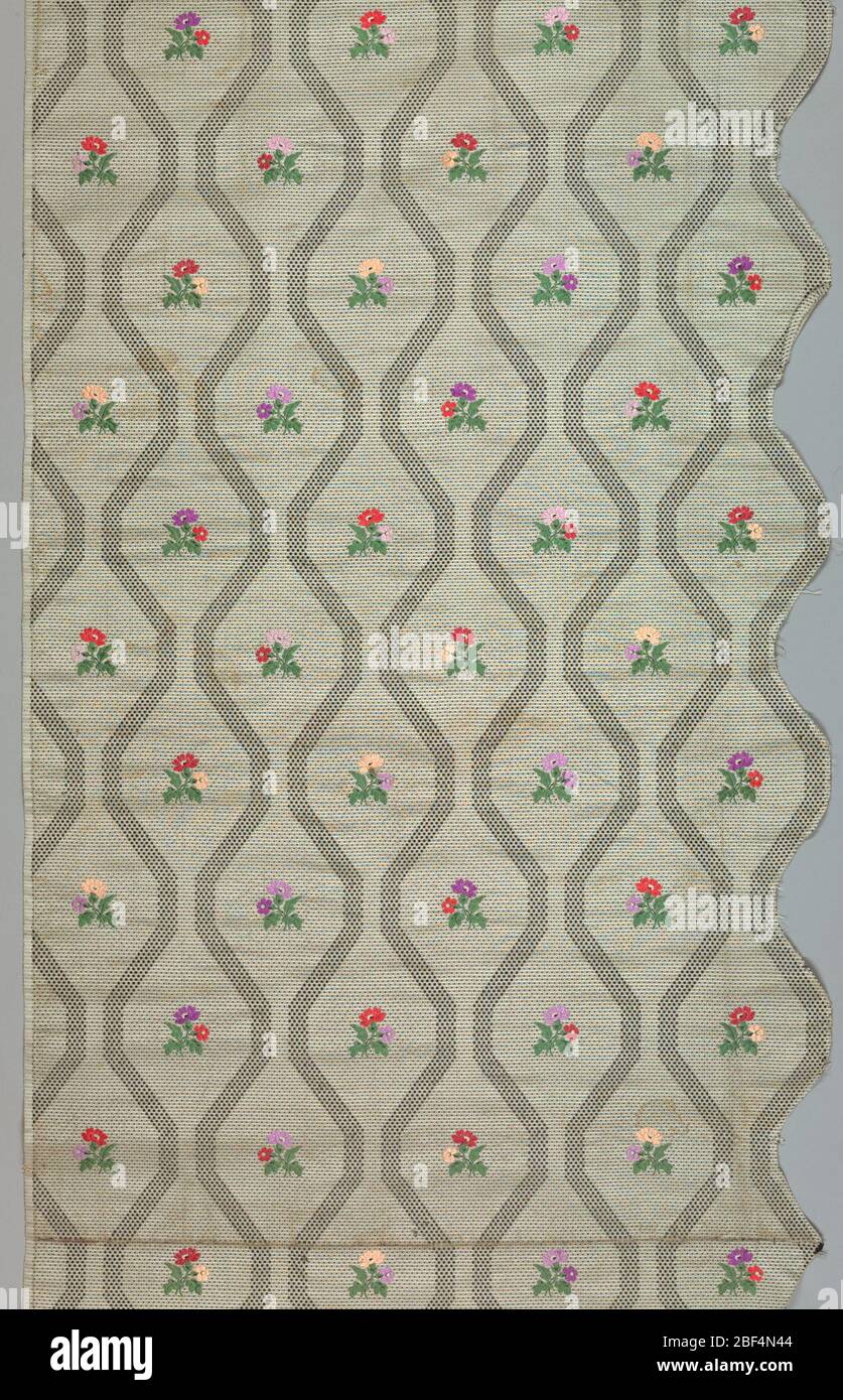 Fragment. Lengths of a fancy compound silk with areas of black, pale ...