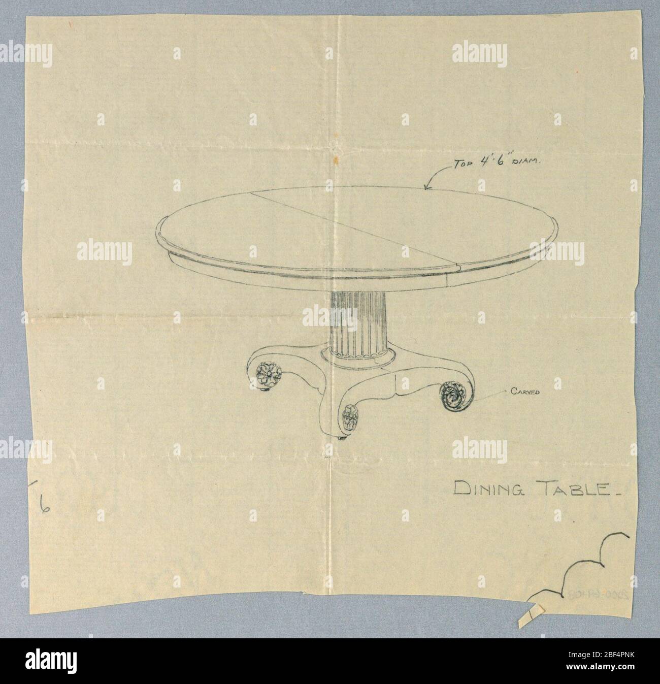 Design for a Round Dining Table on Scrolled Feet. Round molded table ...