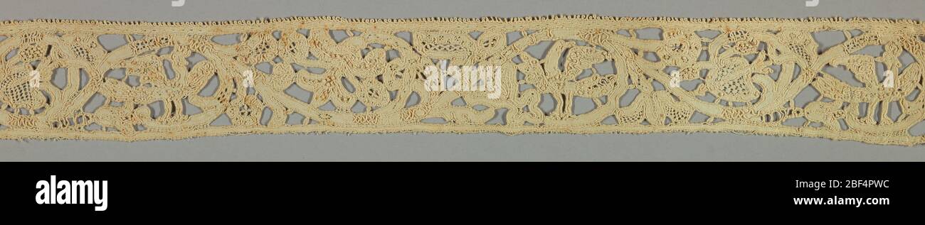 Band. Border with a serpentine floral pattern containing birds and ...
