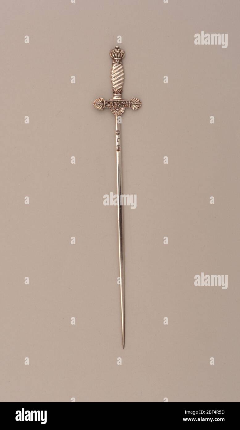 Skewer. Tapering, pointed, flat blade with relief cast twisted dagger ...