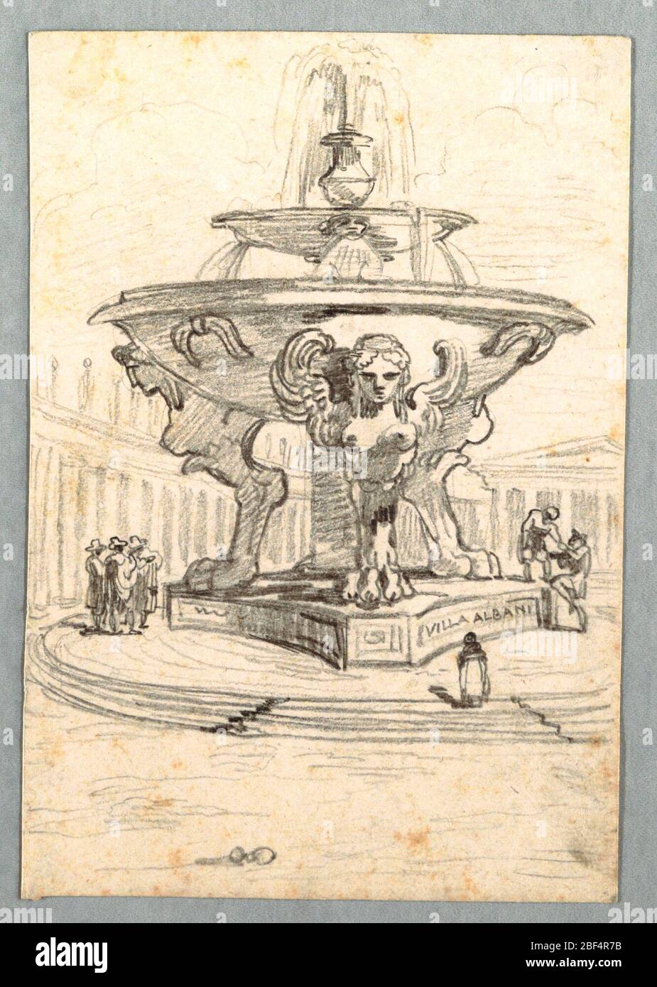 Fountain Supported by Three Harpies and Three Groups of People in ...
