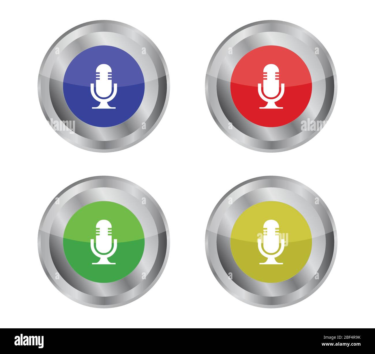 microphone button icon illustrated in vector on white background Stock ...
