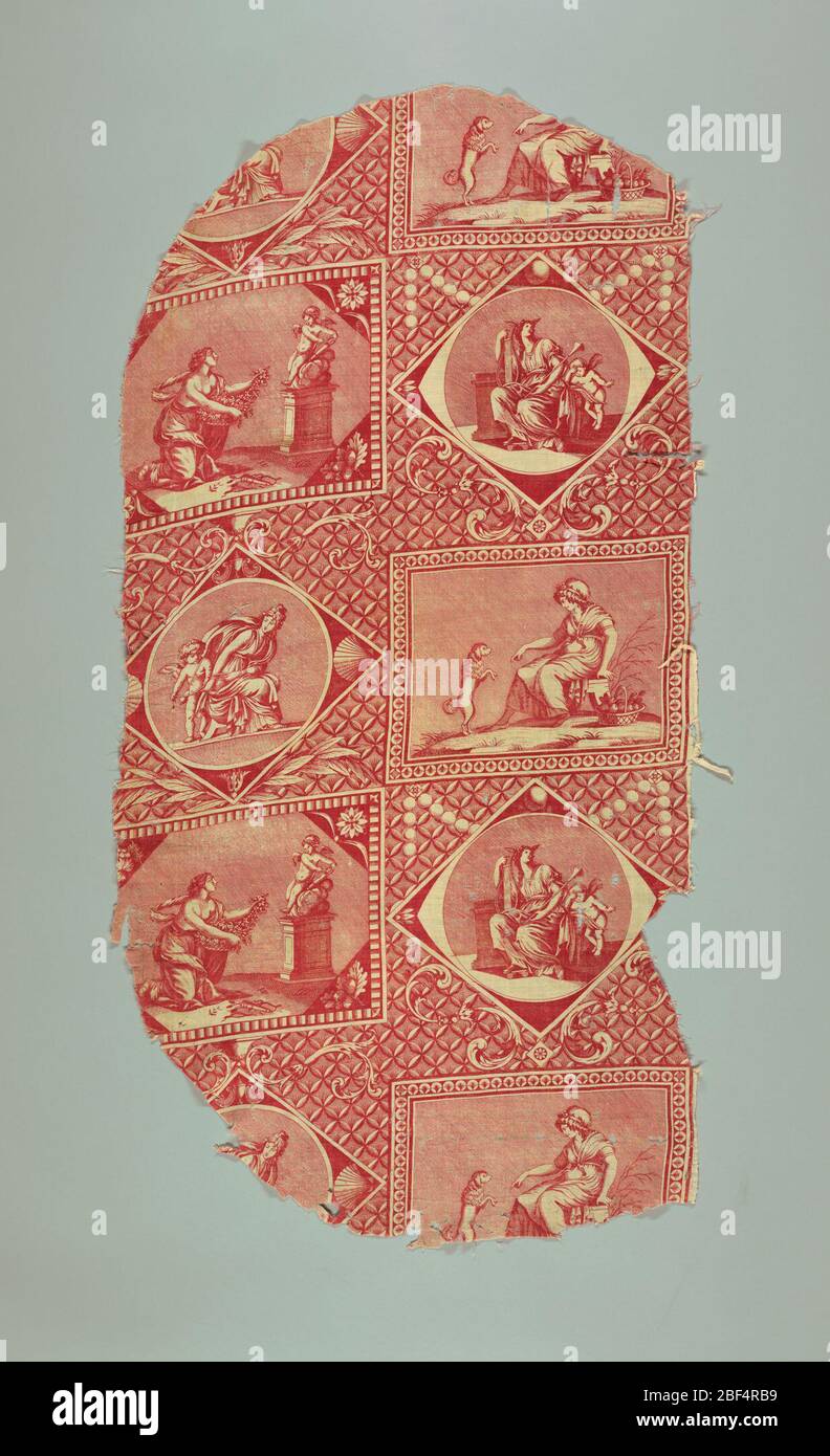Fragment. Scene of Cupid with woman with wings on her head holding a ...