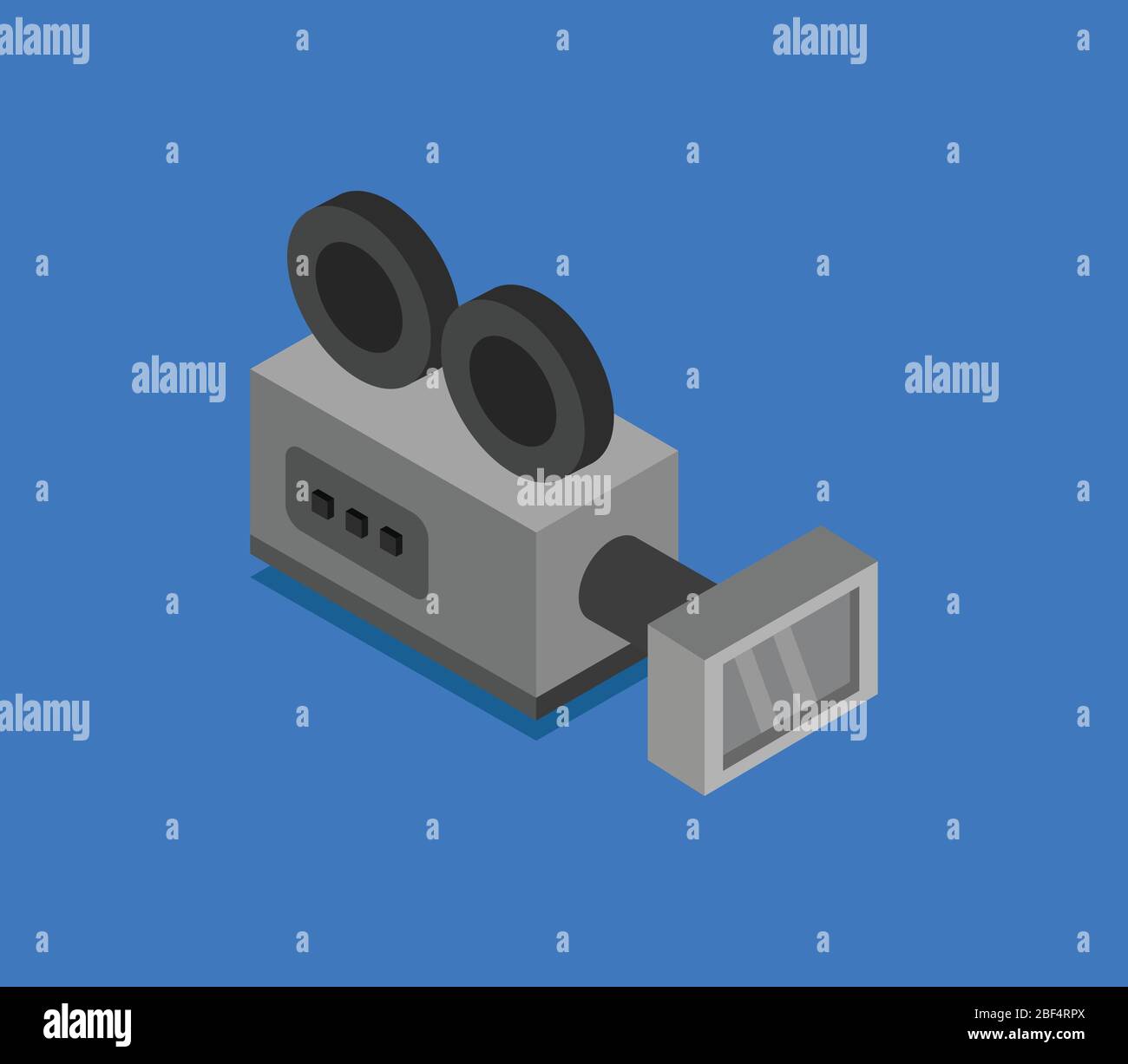 isometric video camera illustrated in vector on white background Stock ...