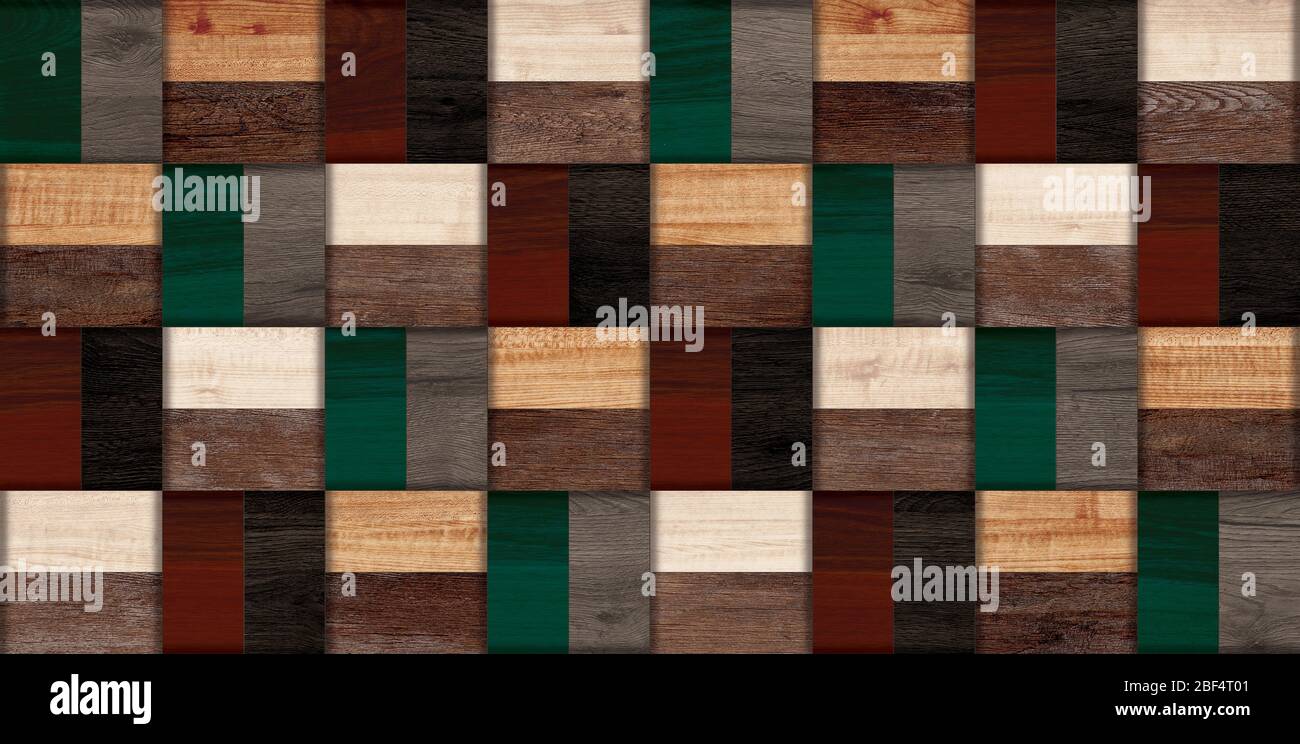 Colorful wood block on the wall background, Seamless pattern of ...