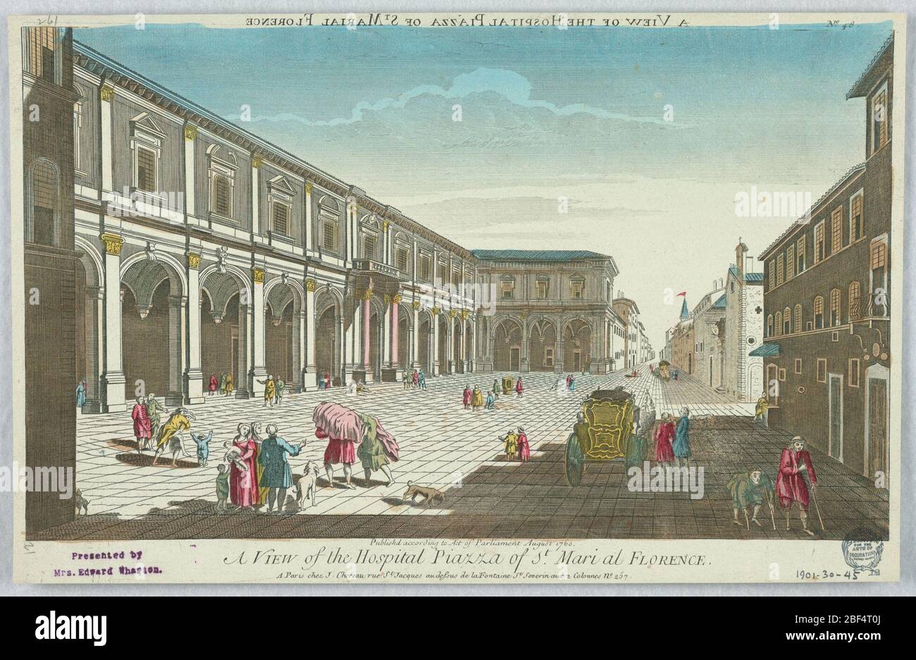 Peepshow A View of the Hospital Piazza of St Mari at Florence No 48 ...