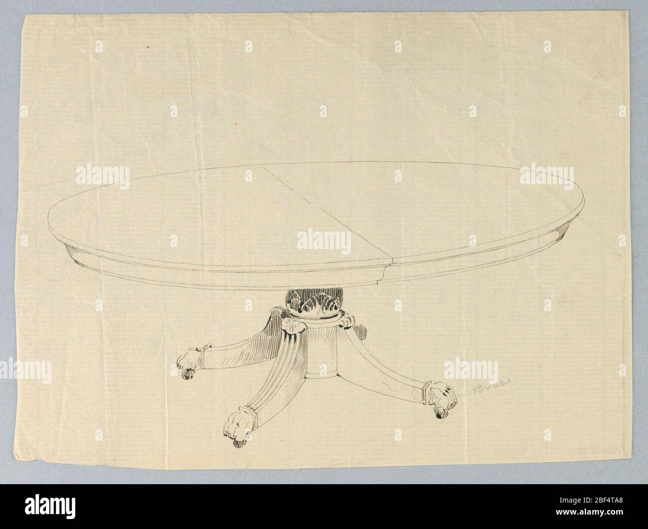 Design for a Round Table on a Carved Support. Round molded table top ...