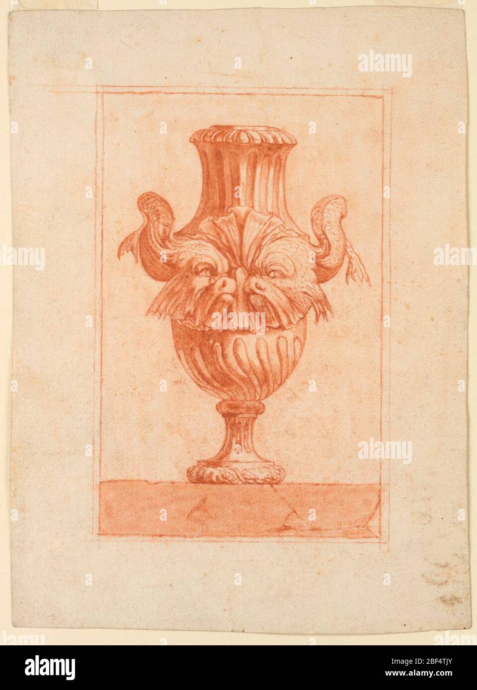 Design for a Vase. Elevation of a vase decorated with two facing ...
