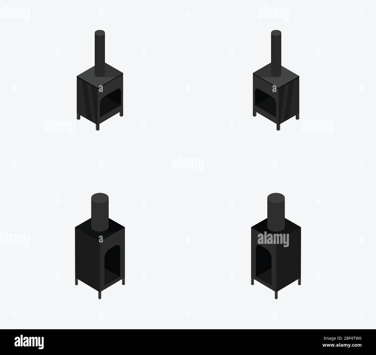 fireplace stove icon illustrated in vector on white background Stock ...