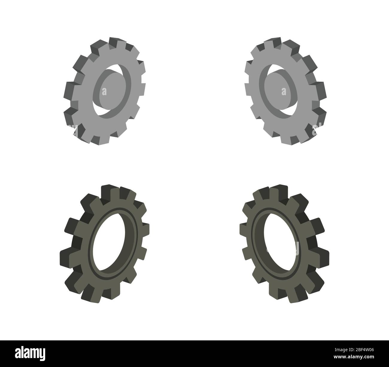 isometric gear icon illustrated in vector on white background Stock ...