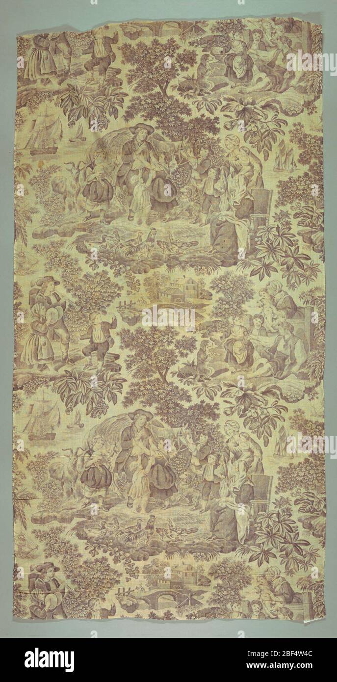 Country scenes. Three scenes of country life with people and animals in ...