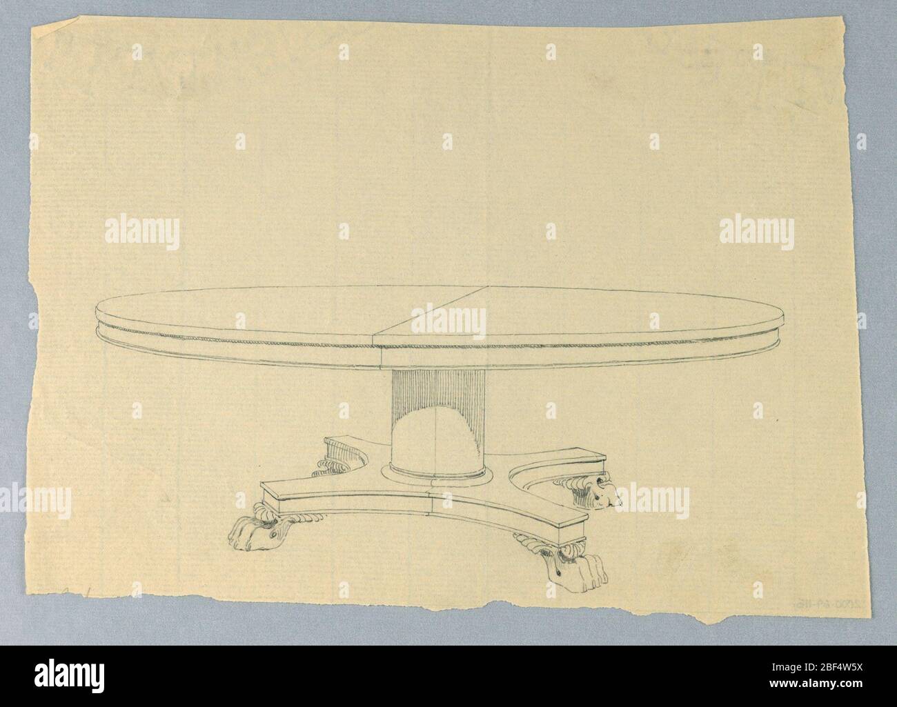 Design for a Round Table on ColumnLike support. Round molded and beaded ...
