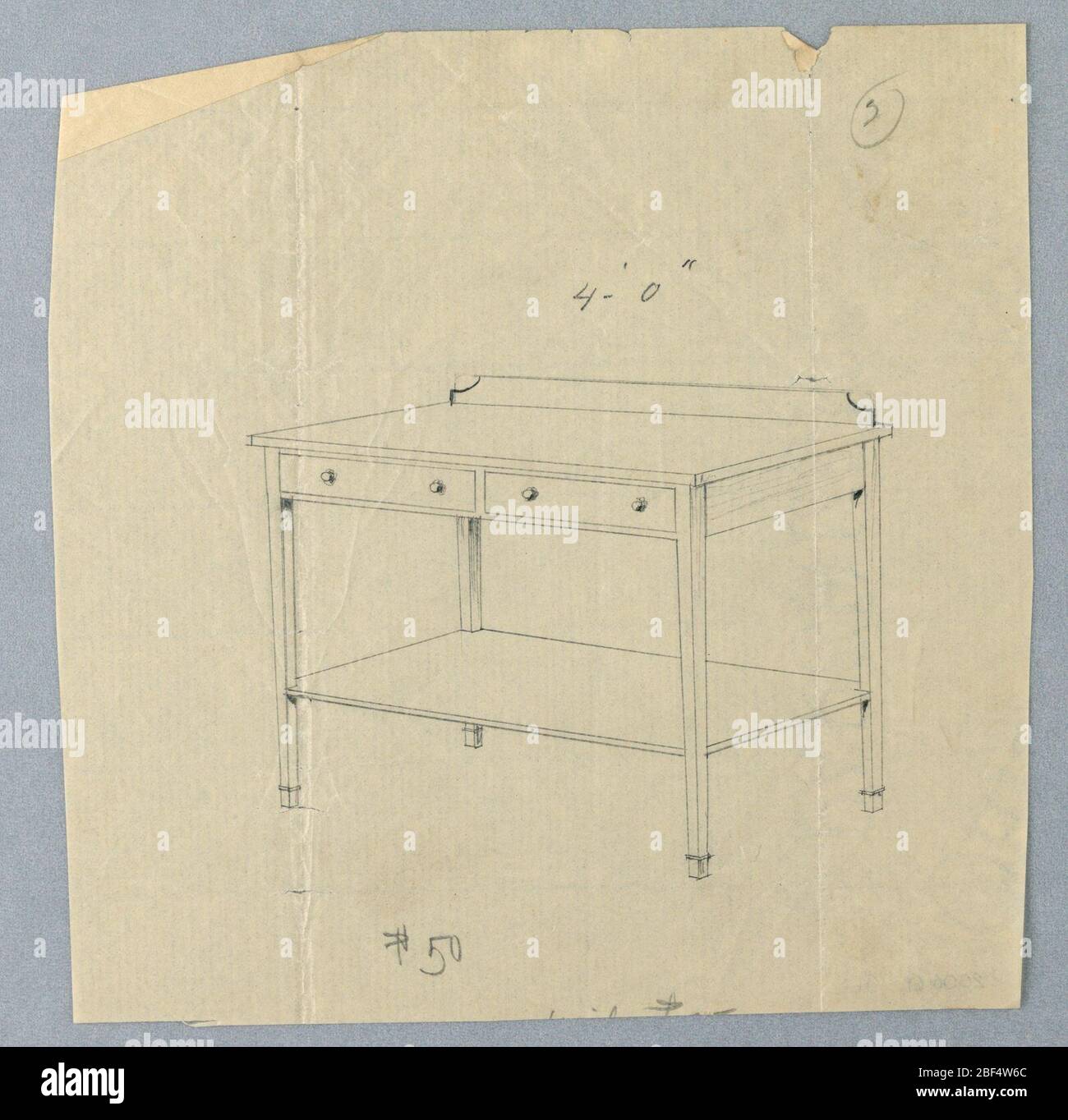 Design for Side Serving Table with Two Drawers and Lower Shelf ...