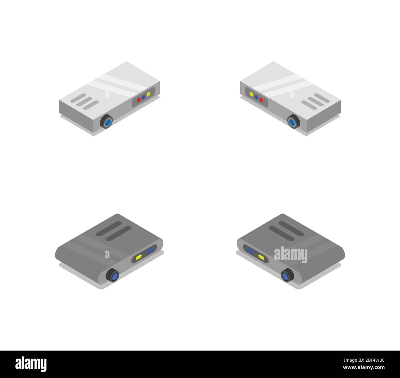 isometric projector icon illustrated in vector on white background ...