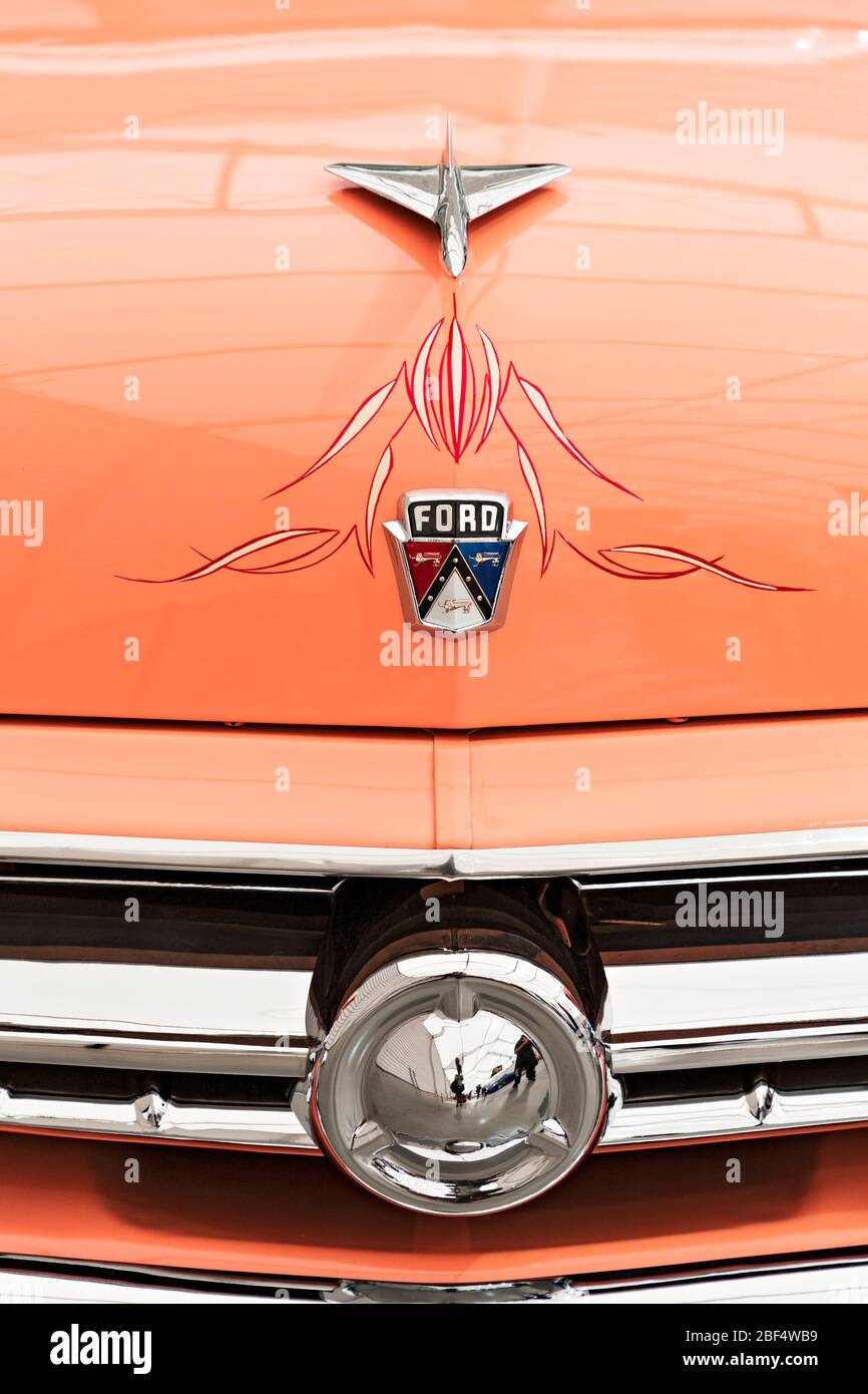 Automobiles / Australian made 1954 Ford Customline displayed at a motor ...
