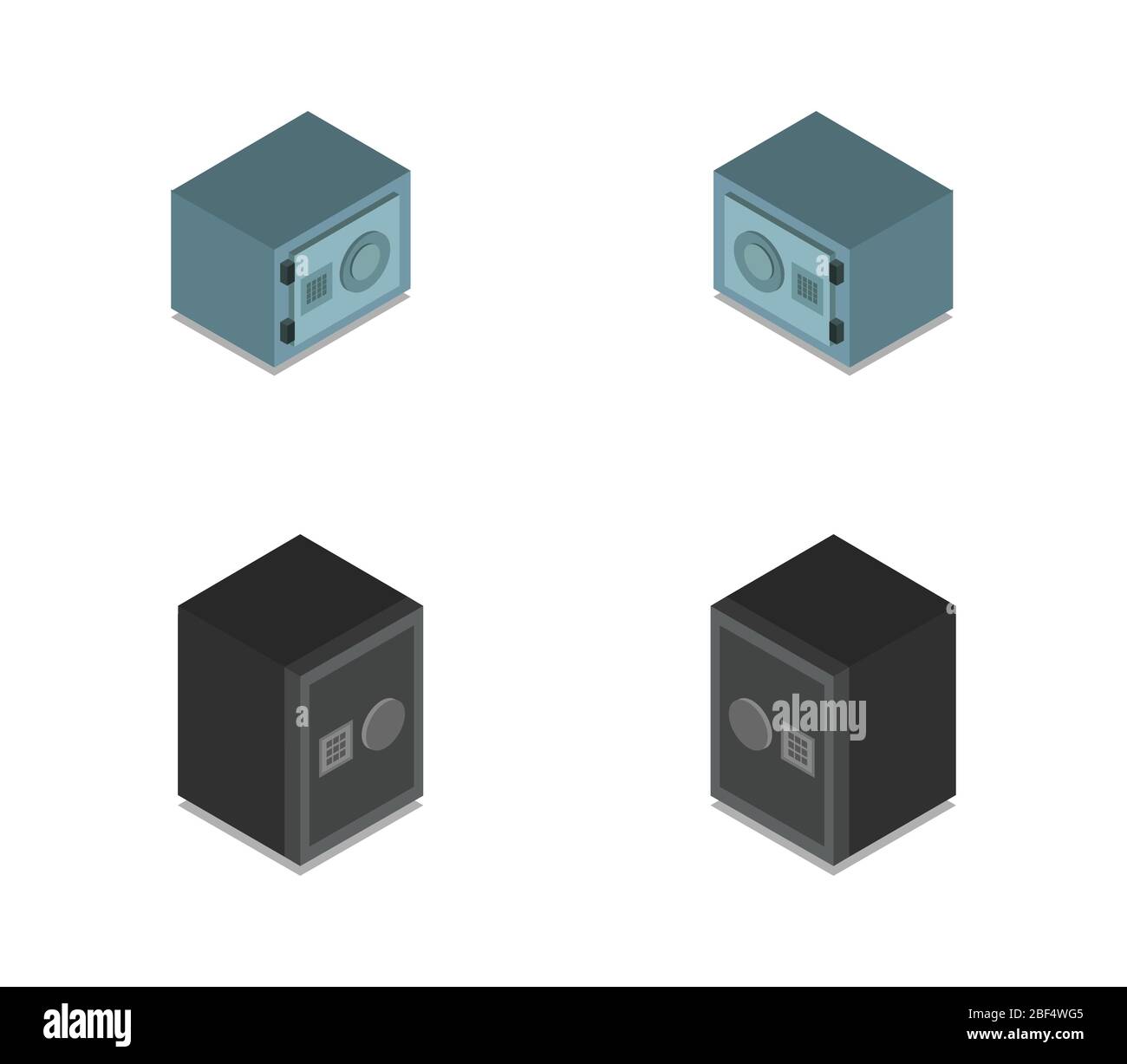 isometric icon safe illustrated in vector on white background Stock ...