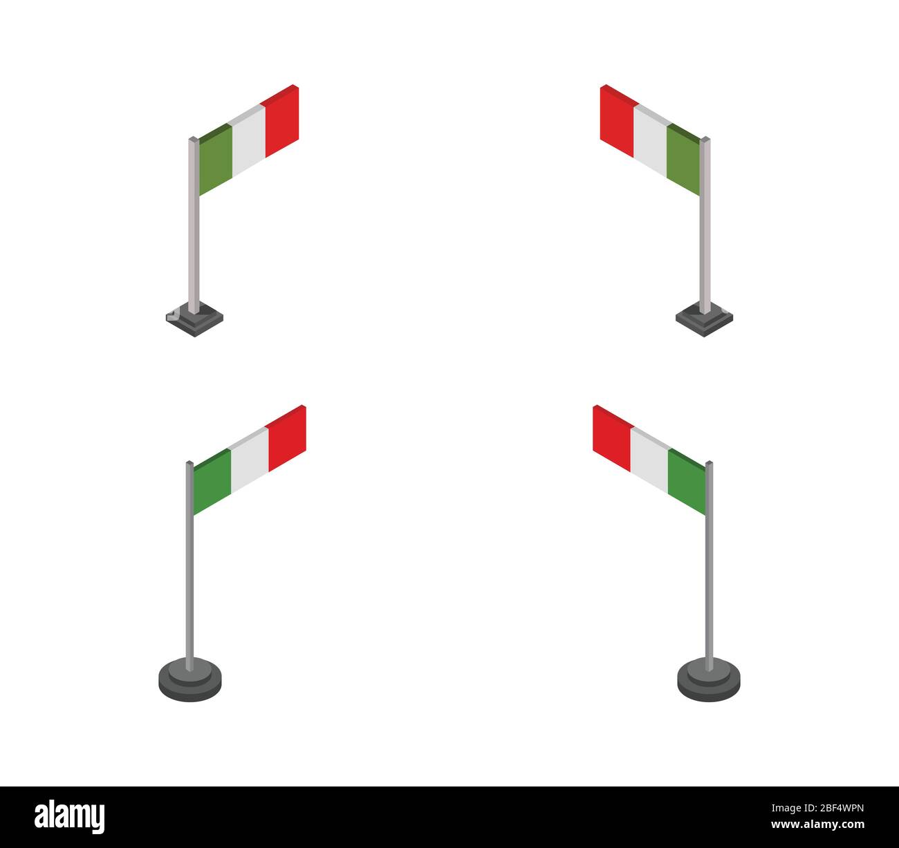 Italy flag icon illustrated in vector on white background Stock Vector ...