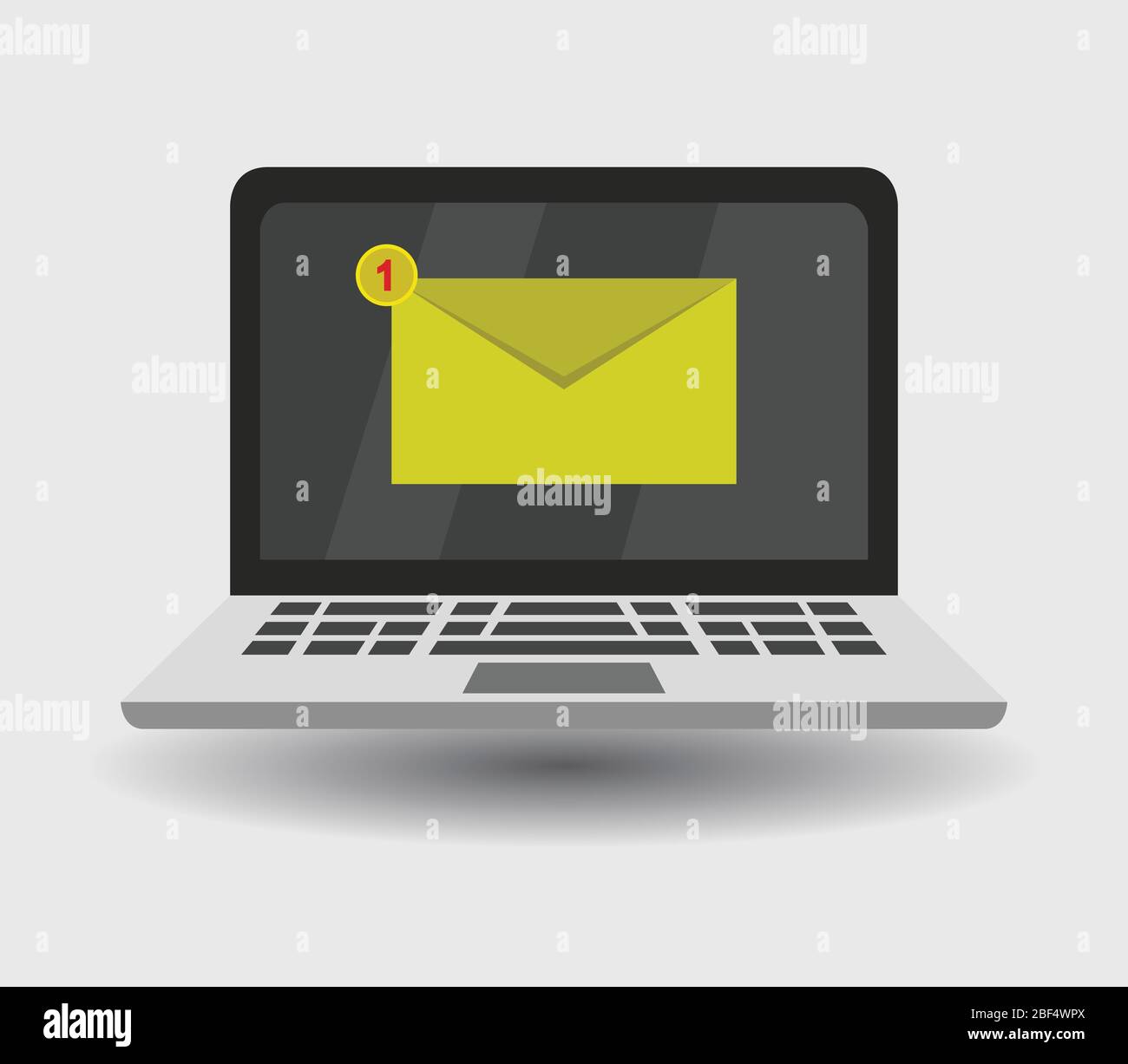 laptop mail icon illustrated in vector on white background Stock Vector ...