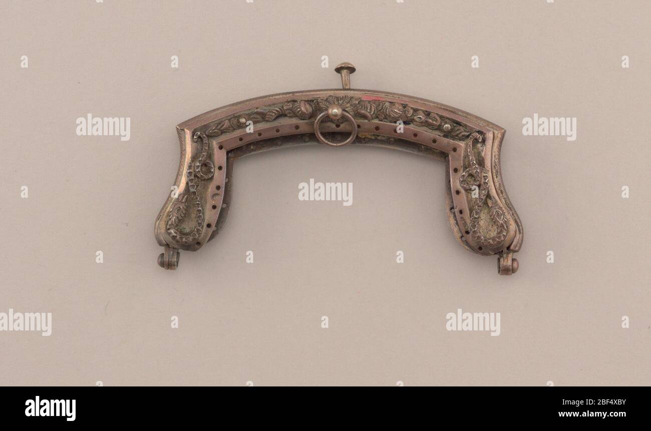 Purse frames. Hinged purse frame decorated with serpentine birds and ...