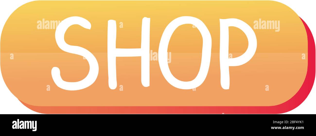 shopping online concept, shop button icon over white background ...