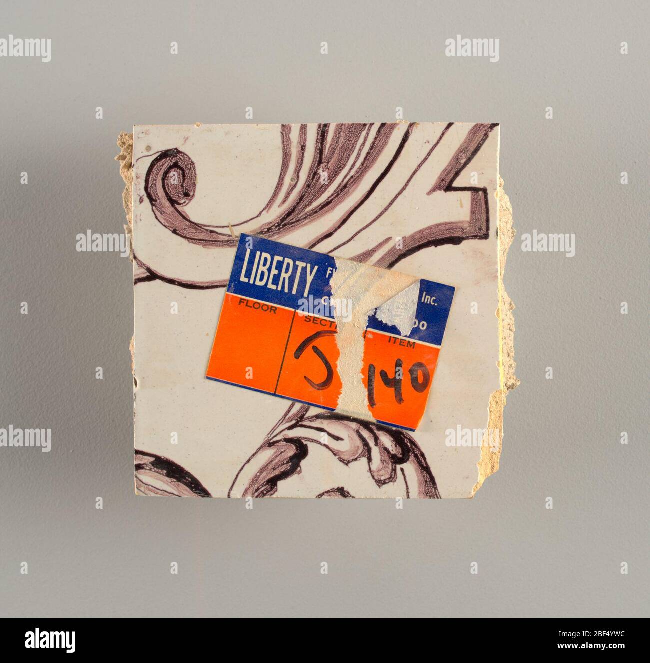 Wall facing. Two vertical rectangles, twenty-three tiles high. A) Nine ...