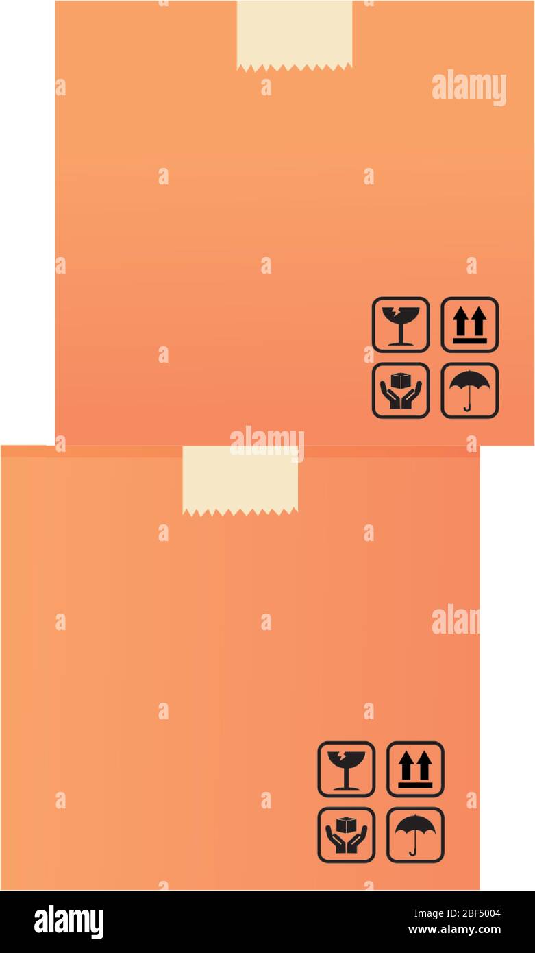 packages boxes icon over white background, detailed style, vector ...