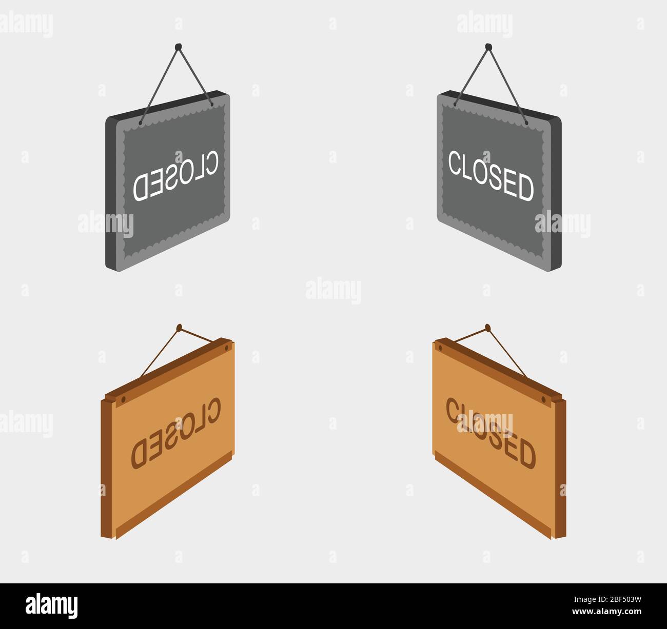 closed icon illustrated in vector on white background Stock Vector ...