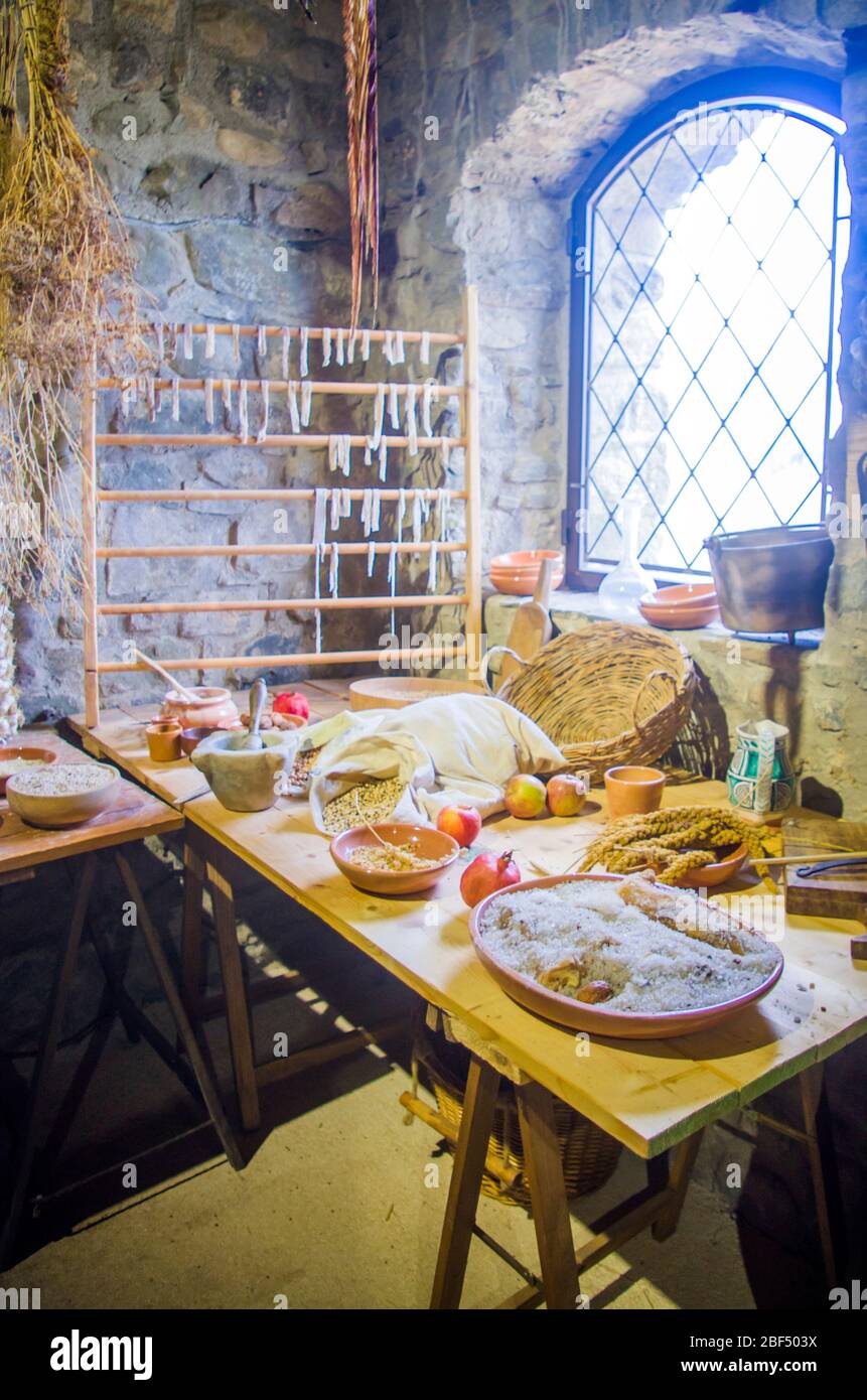 traditional country cuisine and medieval medicine, ingredients ...