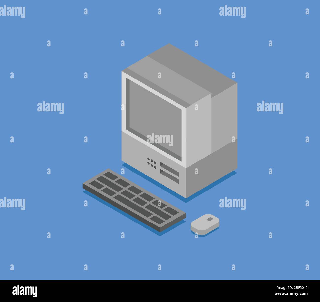 retro computer icon illustrated in vector on white background Stock ...