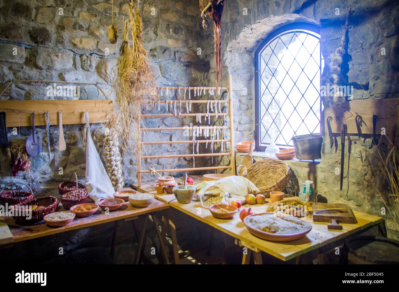 traditional country cuisine and medieval medicine, ingredients ...