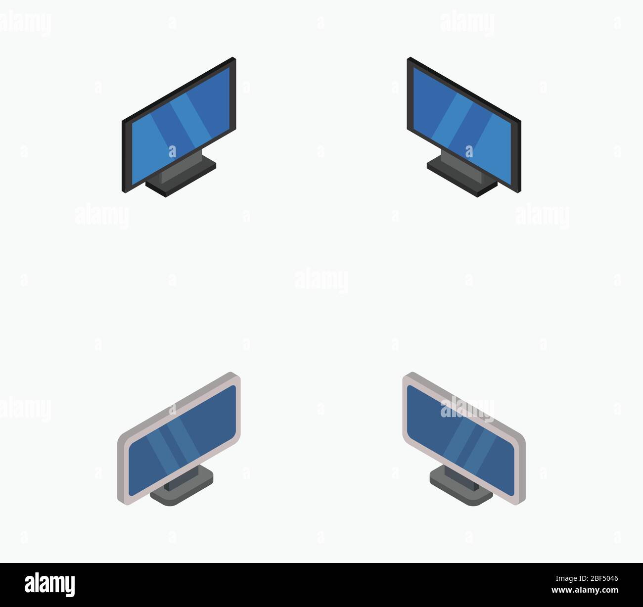 isometric television icon illustrated in vector on white background ...
