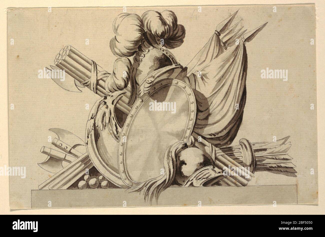 Design for Trophy with Military Attributes. Military trophy consisting ...