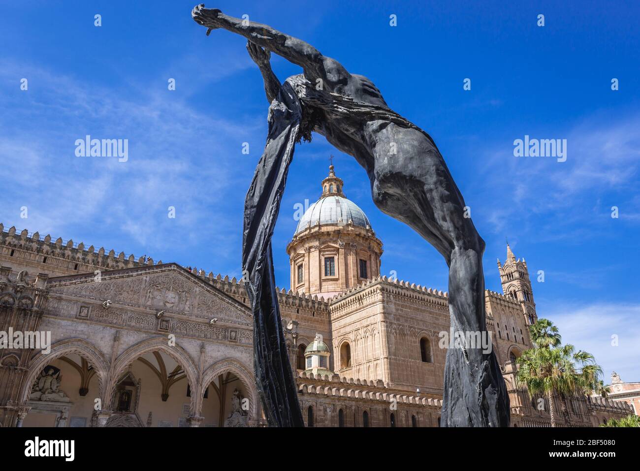 Sculpture in front of Metropolitan Cathedral of the Assumption of ...