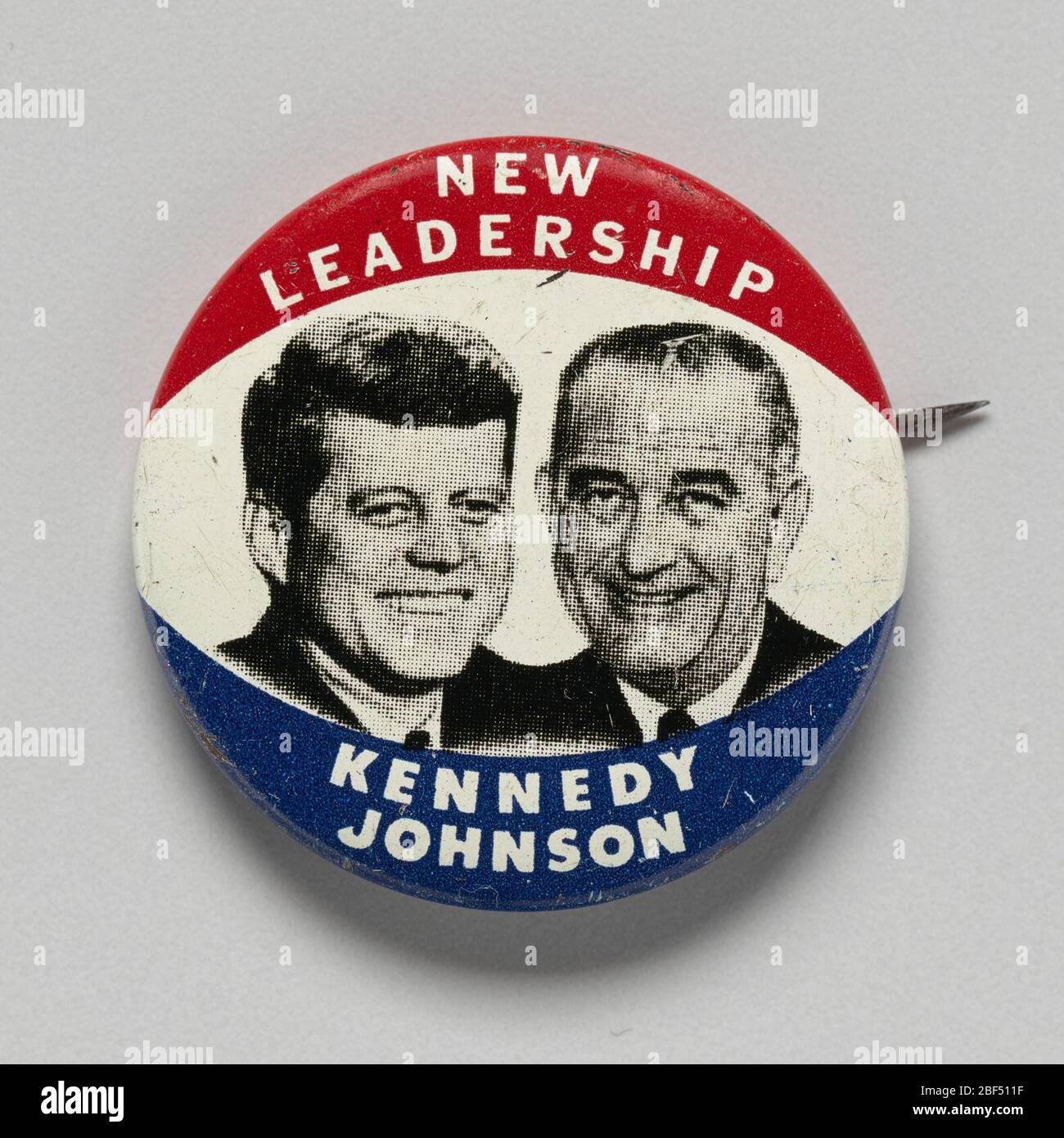Pinback button for Kennedy Johnson 1960 presidential campaign. A 1960 ...