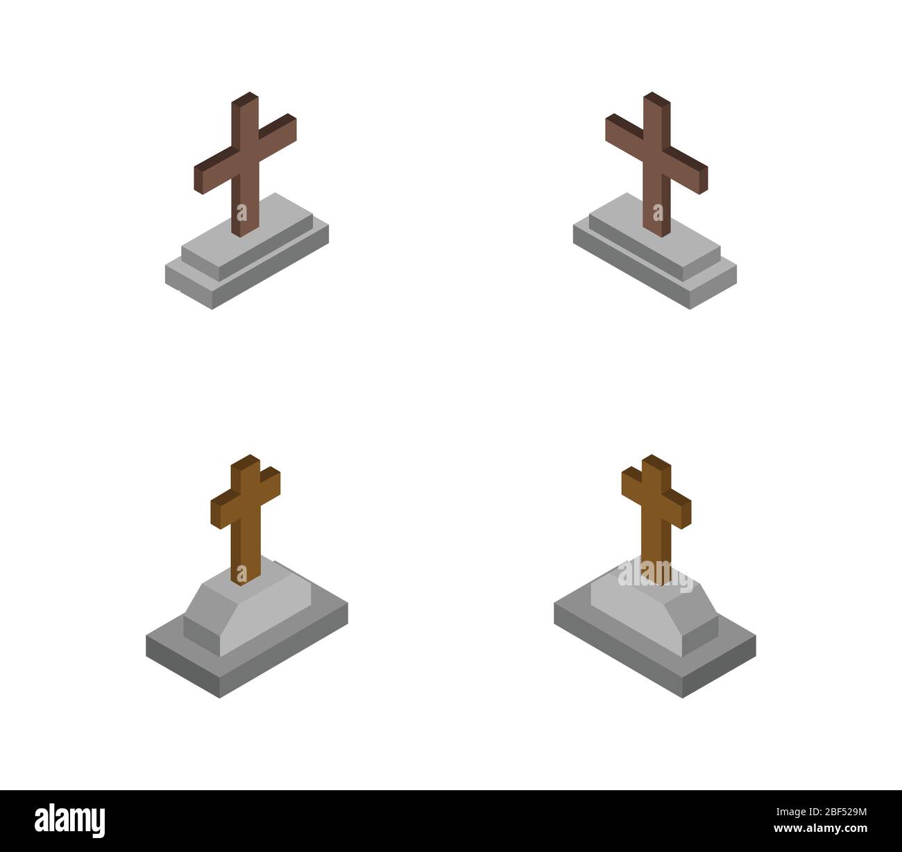 isometric gravestone icon illustrated in vector on white background ...