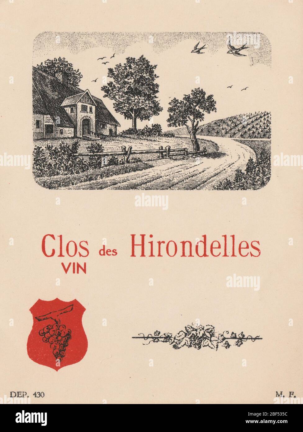 Vintage French Wine Label Art