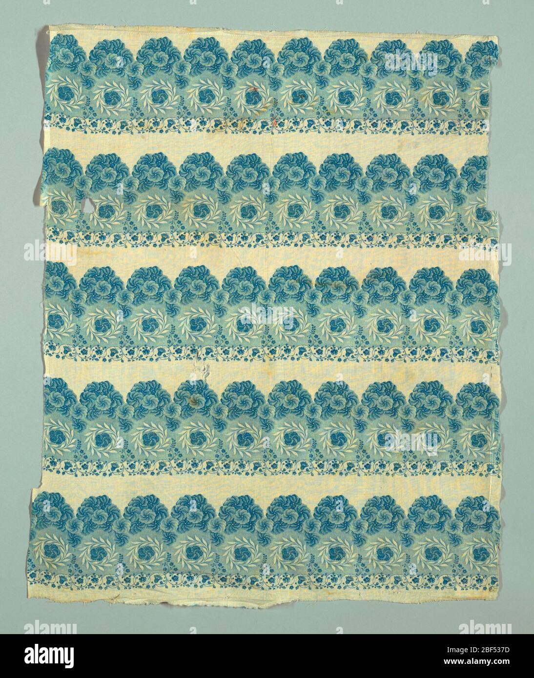 Textile. Series of borders with blue flowers Stock Photo - Alamy