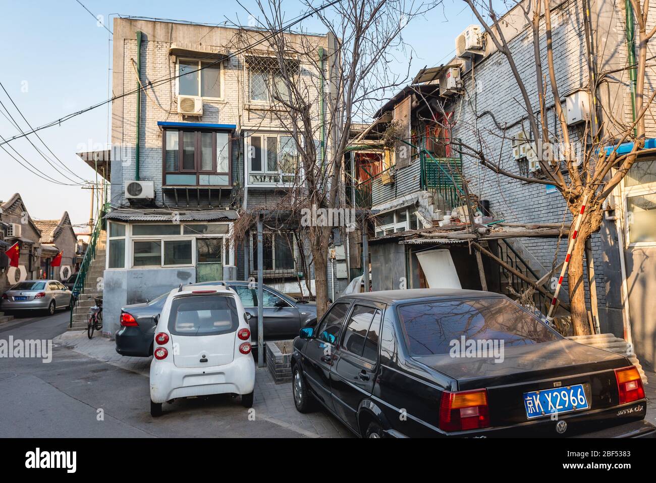 Alley in hutong near Qianmen Street area in Dashilan District of ...