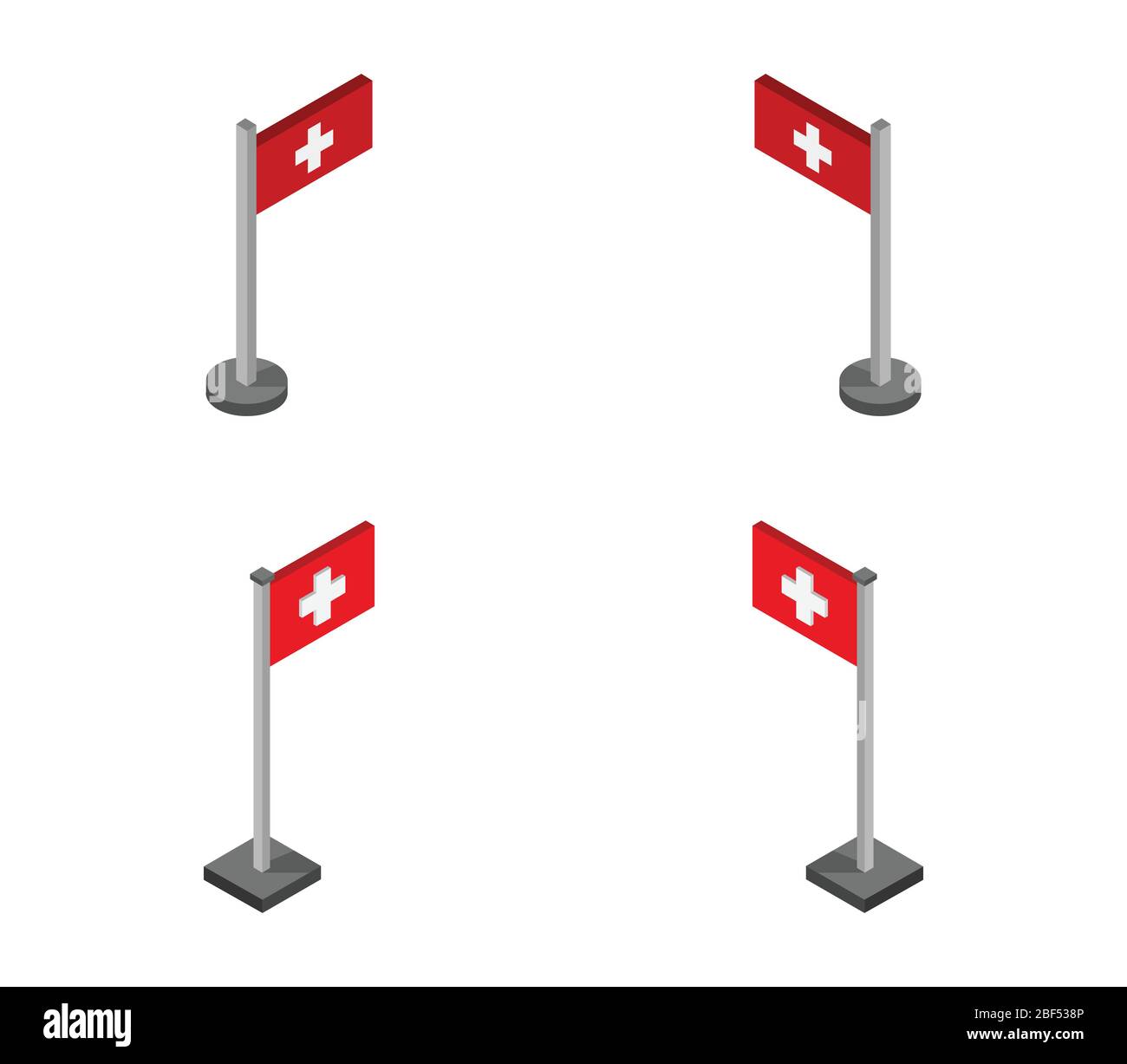 Switzerland flag icon illustrated in vector on white background Stock ...