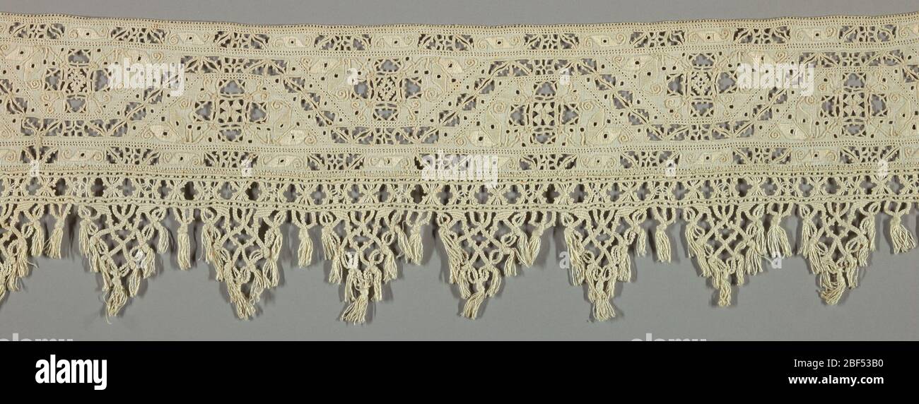 Border. Border with openwork and macramé edging Stock Photo - Alamy