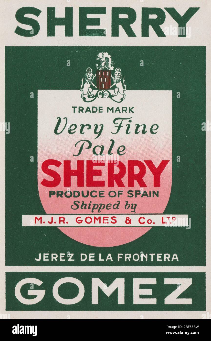 Sherry bottle label hi-res stock photography and images - Alamy