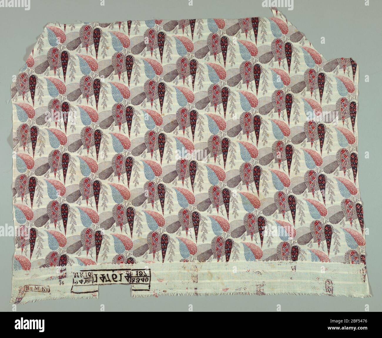 Textile. Bolt-end of fabric with factory stamp Stock Photo - Alamy