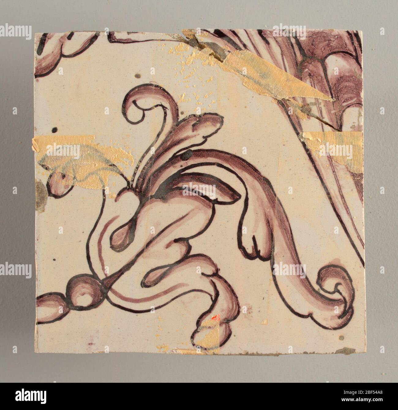 Wall facing. Two vertical rectangles, twenty-three tiles high. A) Nine ...