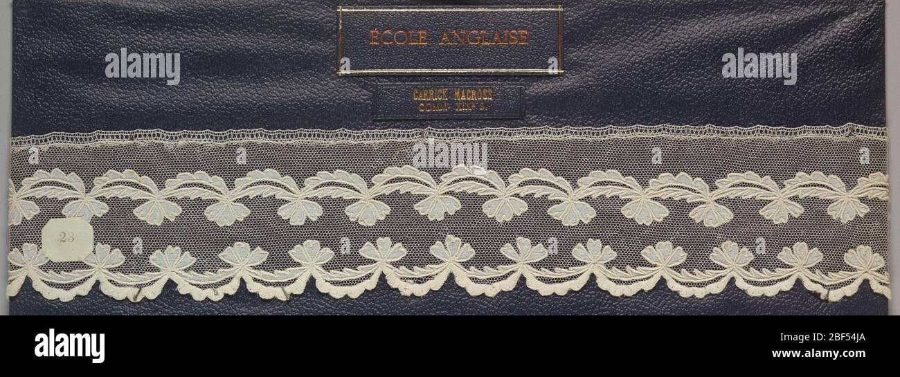 Collar. Straight collar, applique and embroidery on net with two swag ...