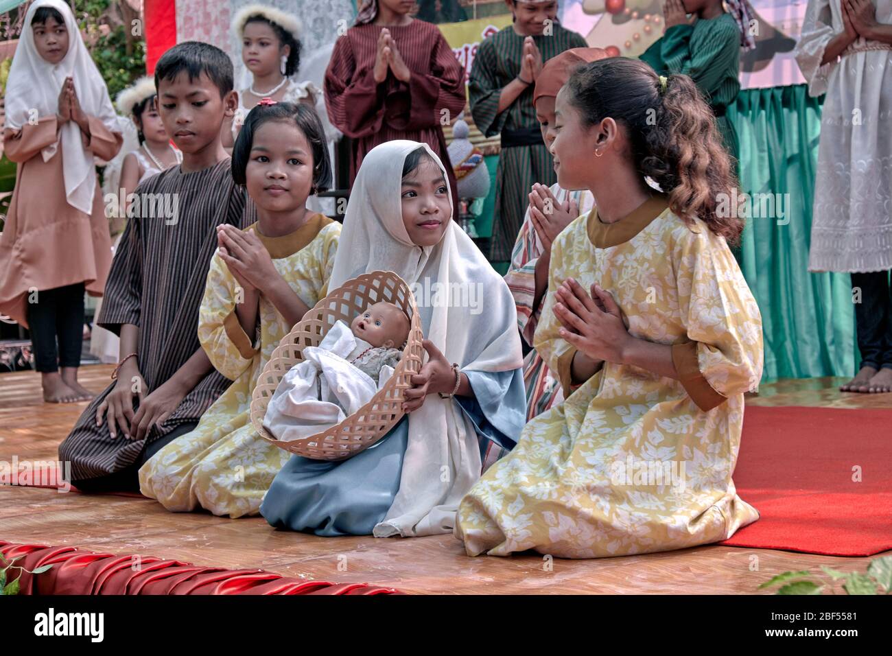 Nativity play with child actors. Thailand Southeast Asia Stock Photo ...