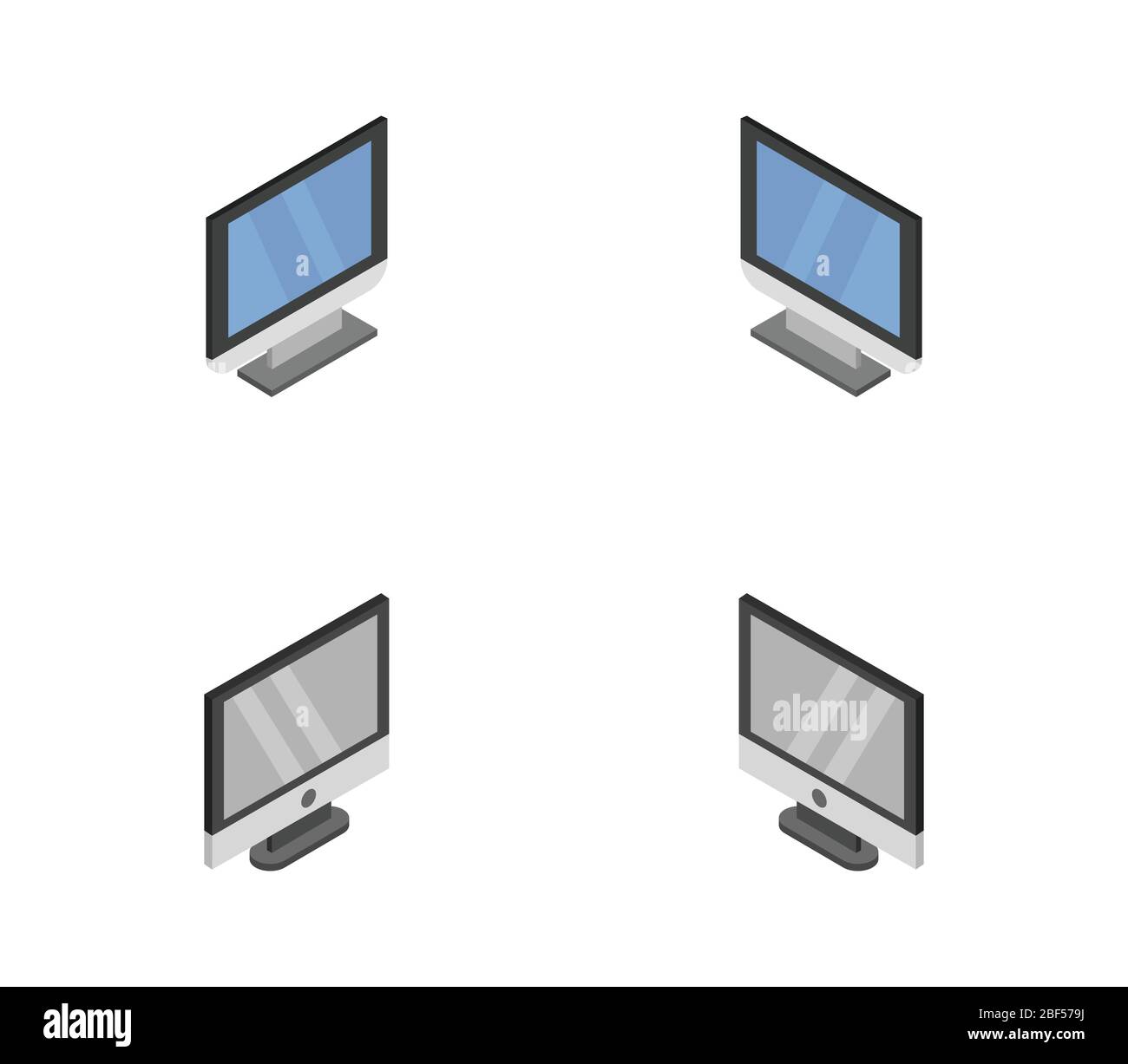 pc monitor icon illustrated in vector on white background Stock Vector ...