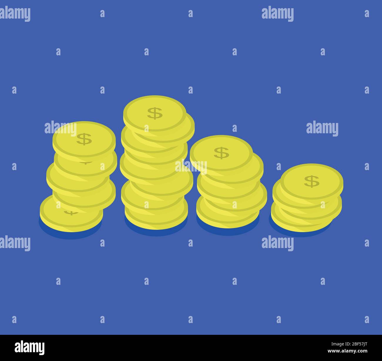 coins icon illustrated in vector on white background Stock Vector Image ...
