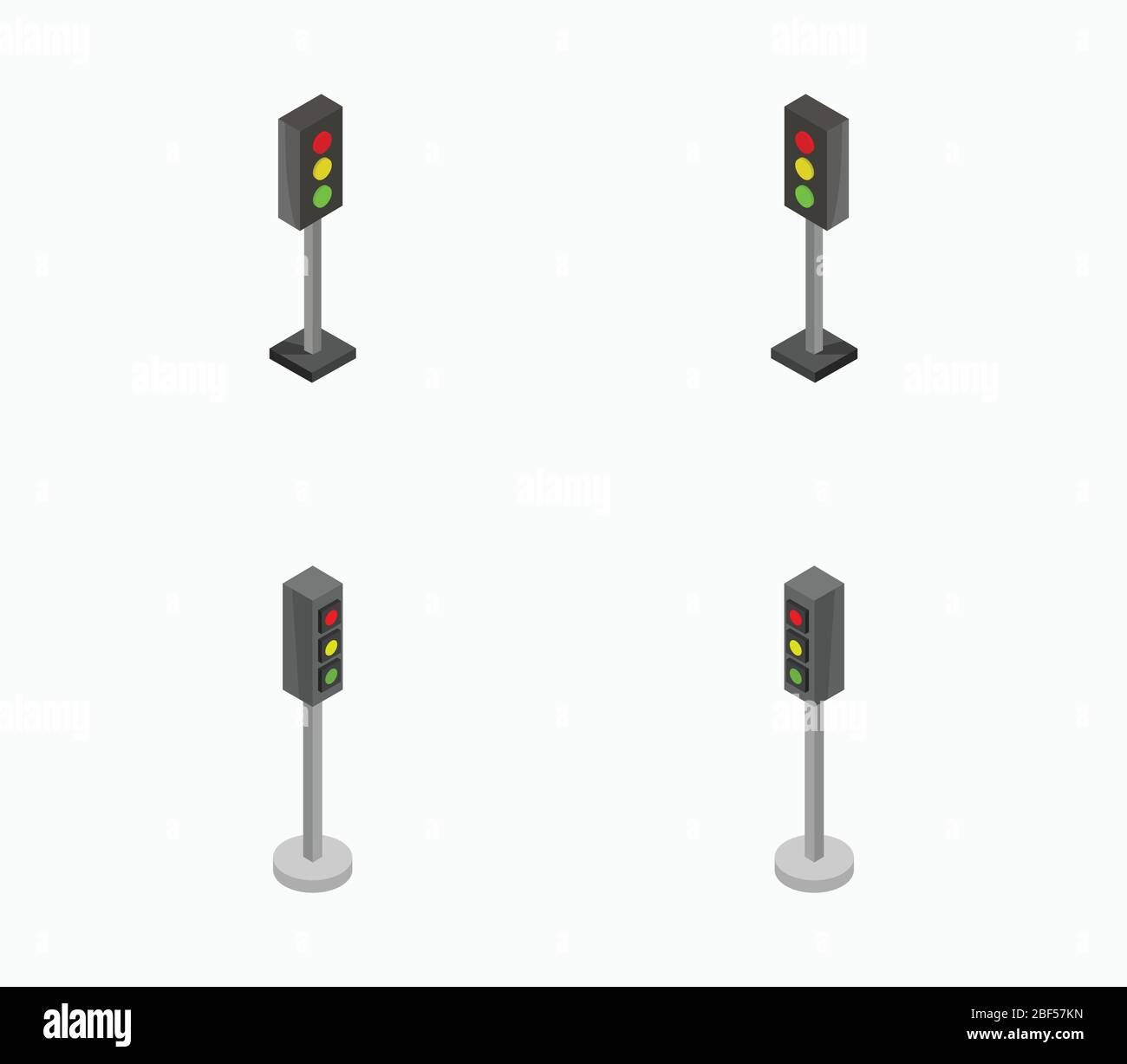 isometric traffic light icon illustrated in vector on white background ...